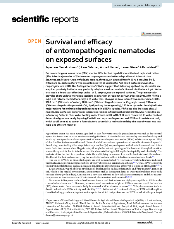 (PDF) Survival and efficacy of entomopathogenic nematodes on exposed ...