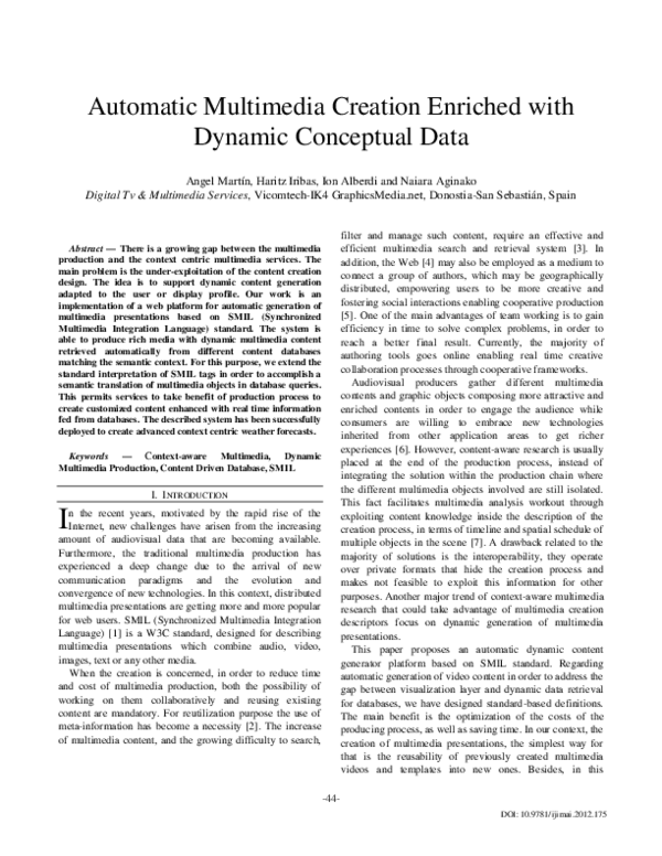 (PDF) Automatic Multimedia Creation Enriched with Dynamic Conceptual Data