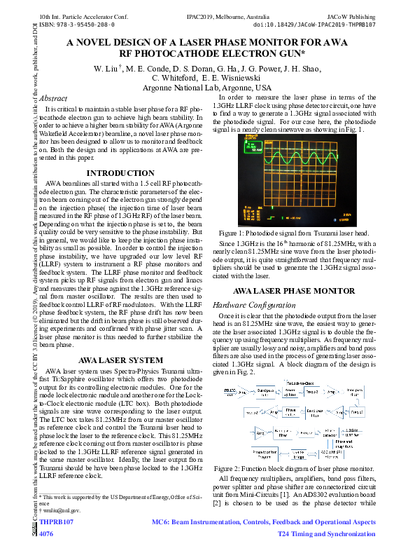 (PDF) A Novel Design of a Laser Phase Monitor for AWA RF Photocathode Electron Gun