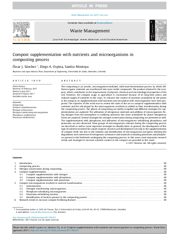 (PDF) Compost supplementation with nutrients and microorganisms in ...