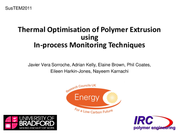 (PDF) Thermal optimisation of polymer extrusion using in-process monitoring techniques