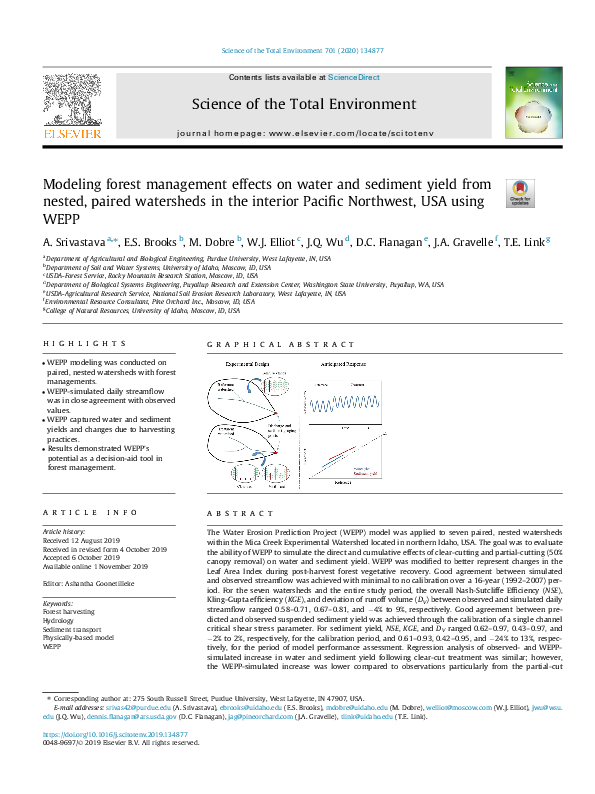 (PDF) Modeling forest management effects on water and sediment yield ...