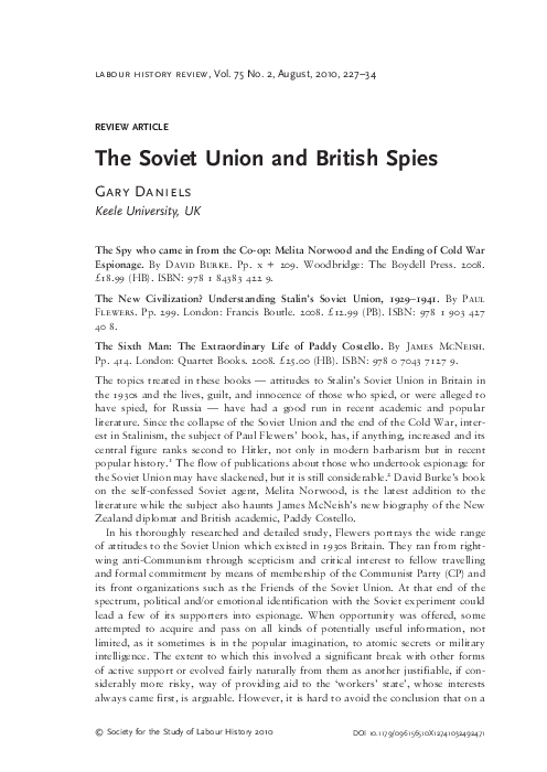 (PDF) The Soviet Union and British Spies