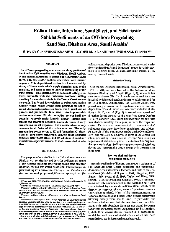 (PDF) Eolian Dune, Interdune, Sand Sheet, and Siliciclastic Sabkha ...