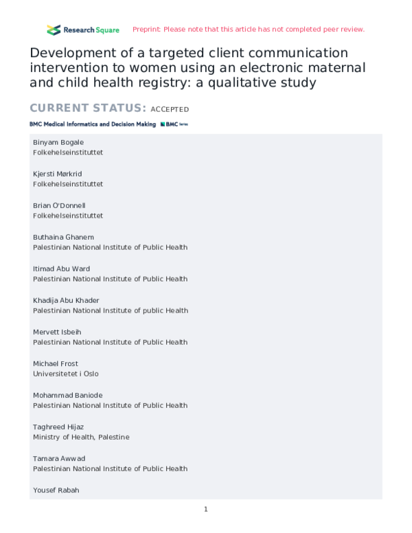 (PDF) Development of a targeted client communication intervention to ...