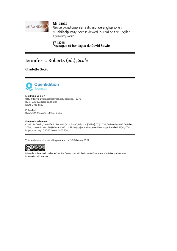 (PDF) Jennifer L. Roberts (ed.), Scale