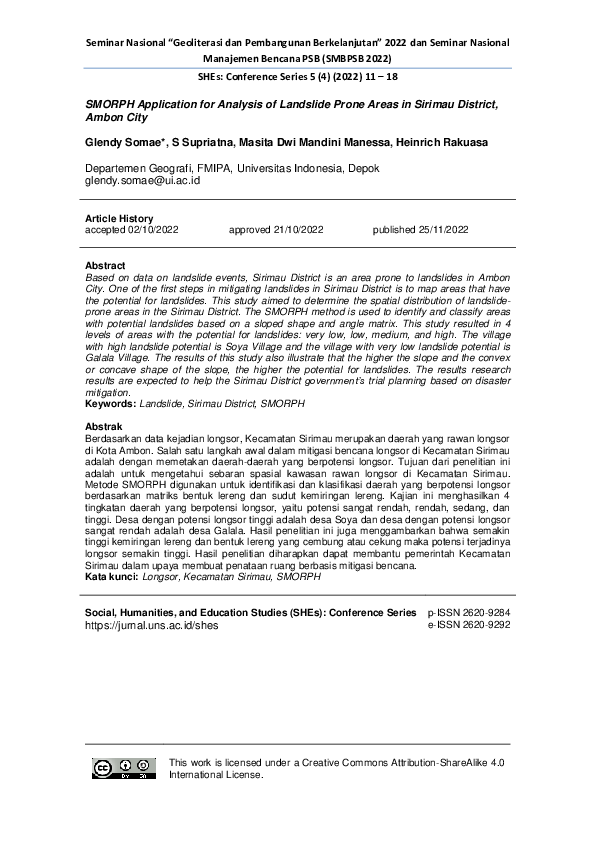(PDF) SMORPH Application for Analysis of Landslide Prone Areas in ...