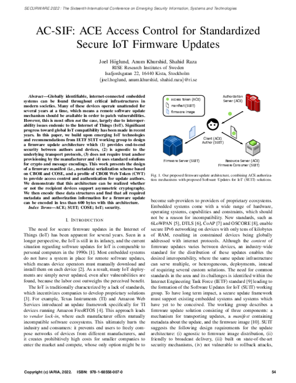 (PDF) AC-SIF: ACE Access Control for Standardized Secure IoT Firmware ...