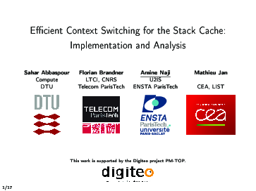 (PDF) Efficient context switching for the stack cache