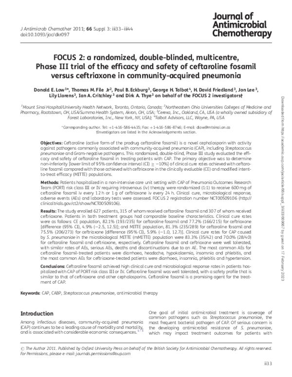 (PDF) FOCUS 2: a randomized, double-blinded, multicentre, Phase III ...