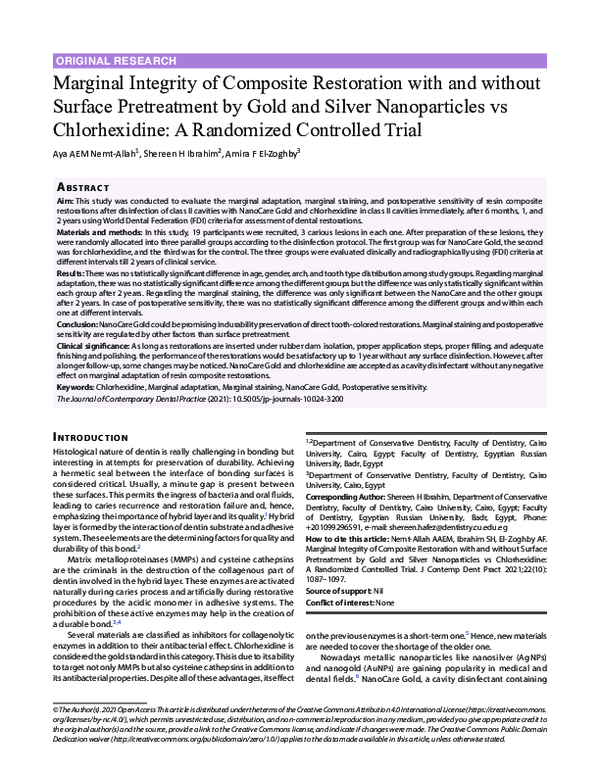 (PDF) Marginal Integrity of Composite Restoration with and without ...