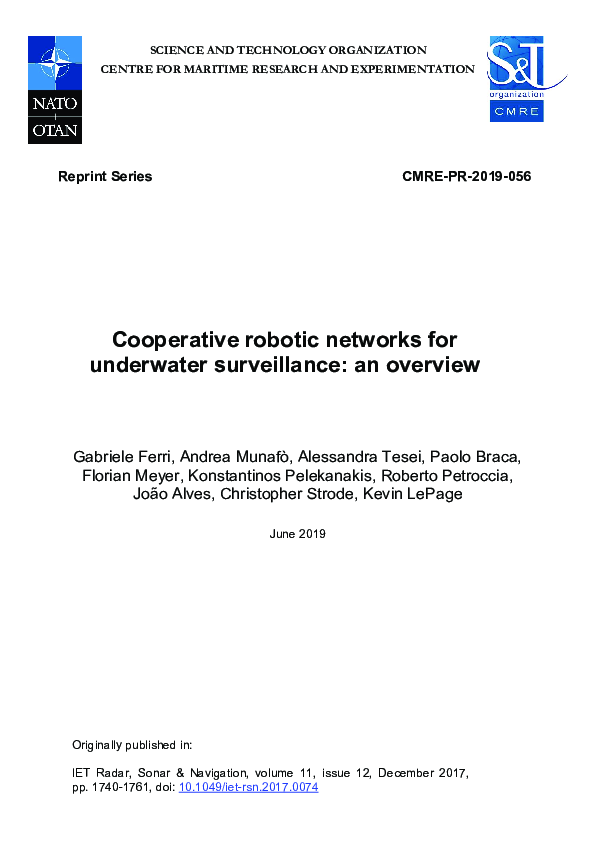 Pdf Cooperative Robotic Networks For Underwater Surveillance An Overview