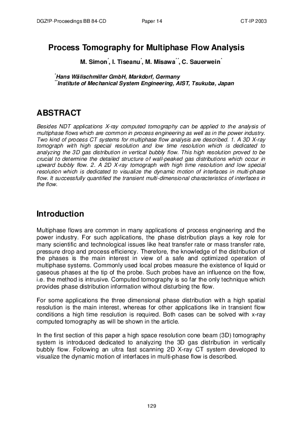 (PDF) Process Tomography for Multiphase Flow Analysis