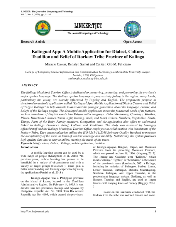 (PDF) Kalingual App: A Mobile Application for Dialect, Culture ...