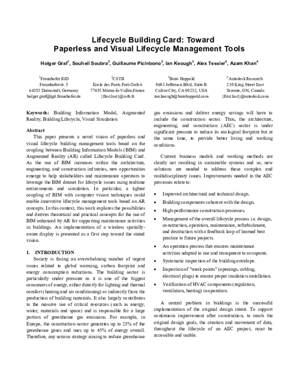 (PDF) Lifecycle building card: toward paperless and visual lifecycle ...