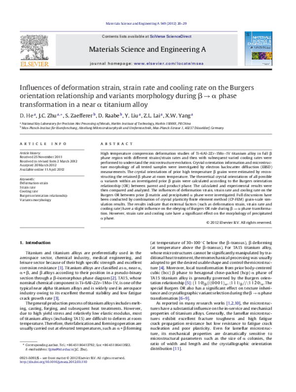 (PDF) Materials Science and Engineering A