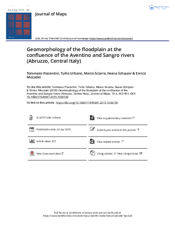 (PDF) Geomorphology of the floodplain at the confluence of the Aventino ...
