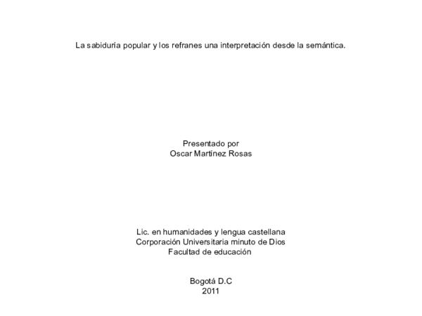 (PDF) La sabiduría popular y los refranes una interpretación desde la ...