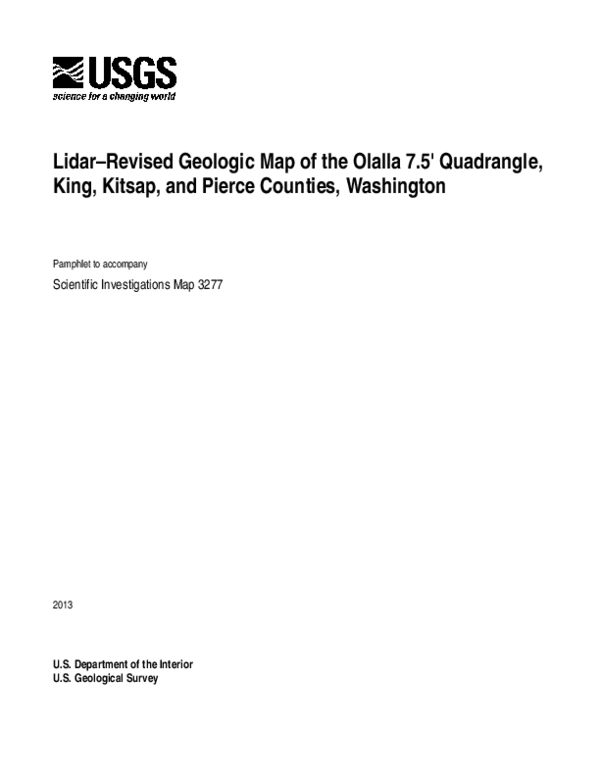 (PDF) Lidar-revised geologic map of the Olalla 7.5' quadrangle, King ...