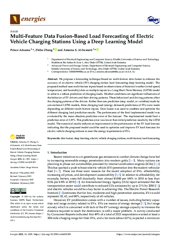 Pdf Multi Feature Data Fusion Based Load Forecasting Of Electric Vehicle Charging Stations 