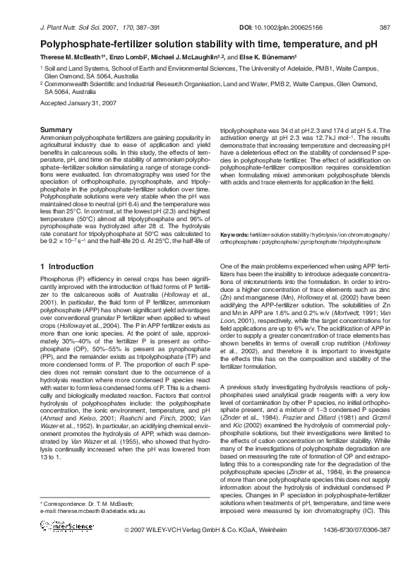 (PDF) Polyphosphate‐fertilizer solution stability with time ...