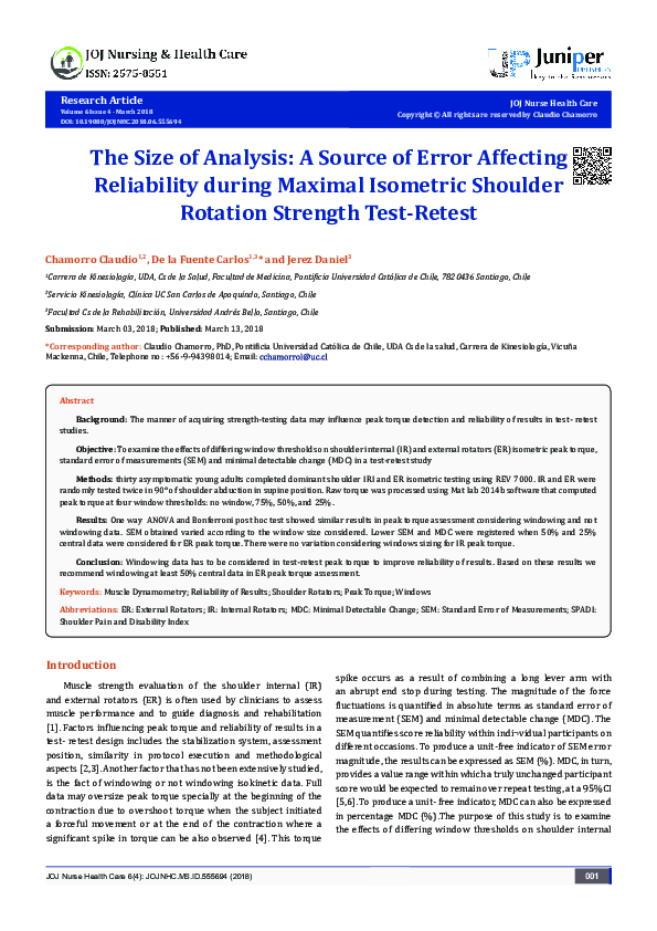 (PDF) The Size of Analysis: A Source of Error Affecting Reliability during Maximal Isometric ...