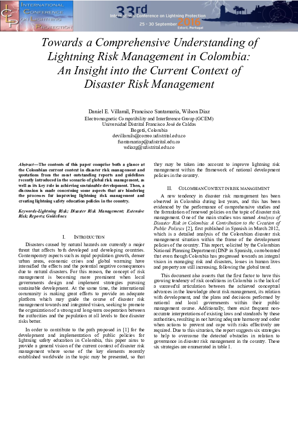 (PDF) Towards a comprehensive understanding of lightning risk ...