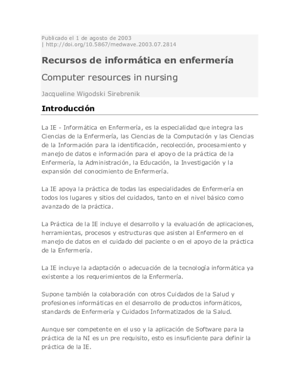 (PDF) Recursos de informática en enfermería