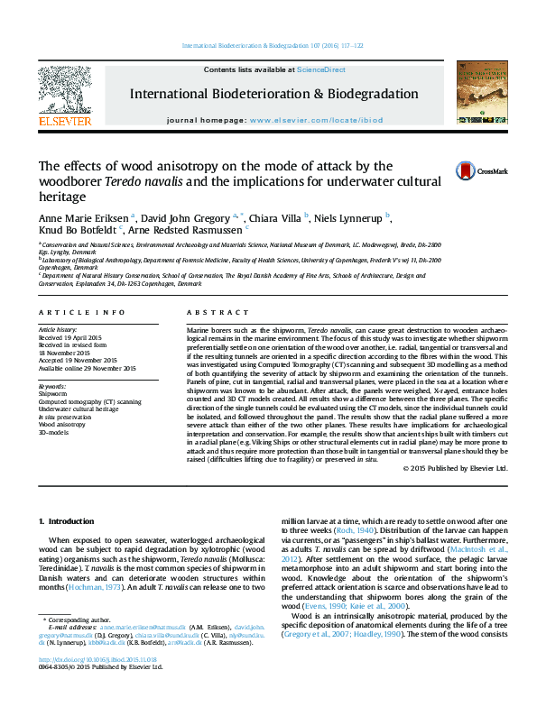 (PDF) The effects of wood anisotropy on the mode of attack by the ...