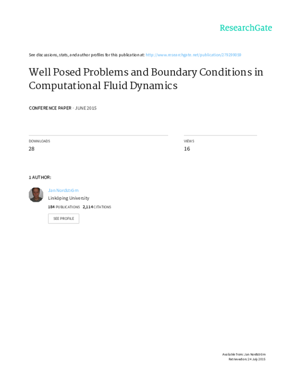(PDF) Well Posed Problems and Boundary Conditions in Computational Fluid Dynamics (Invited)