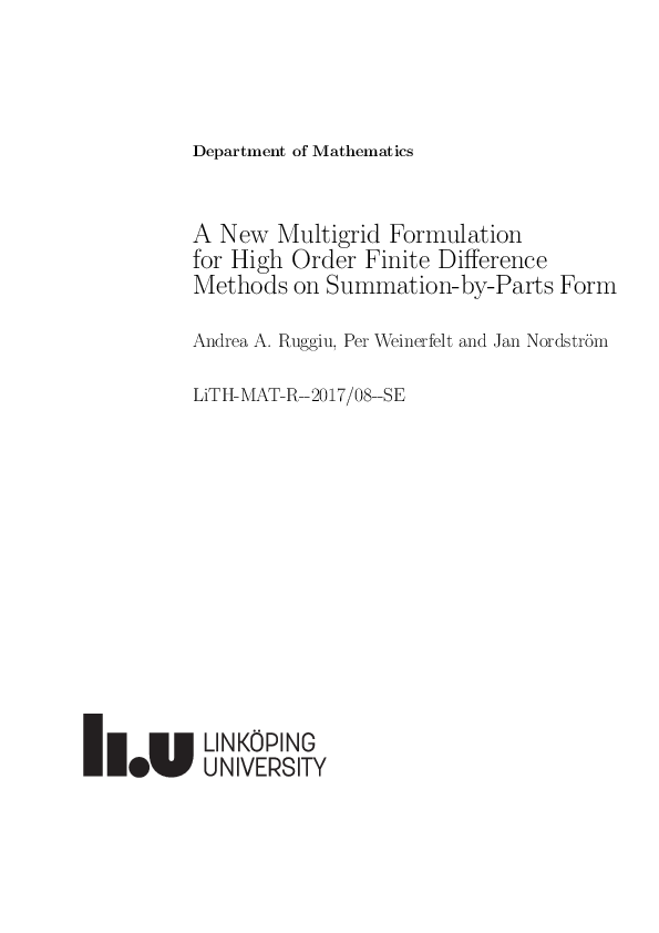 (PDF) A new multigrid formulation for high order finite difference methods on summation-by-parts ...