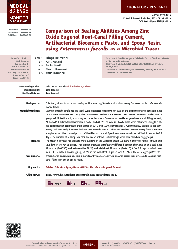 Pdf Comparison Of Sealing Abilities Among Zinc Oxide Eugenol Root Canal Filling Cement
