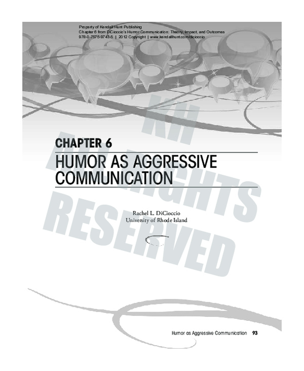 (PDF) Chapter 6 Humor as aggressive CommuniCation