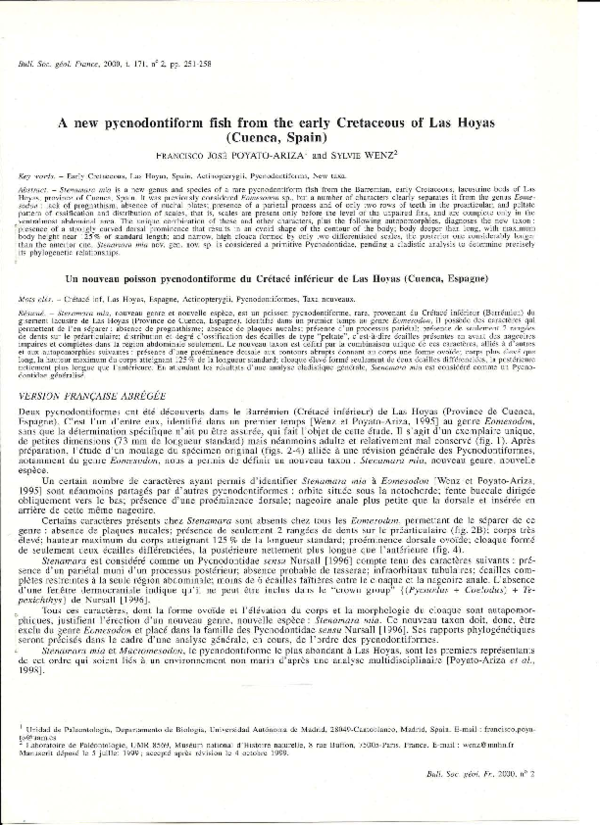 (PDF) A new pycnodontiform fish from the Early Cretaceous of Las Hoyas ...