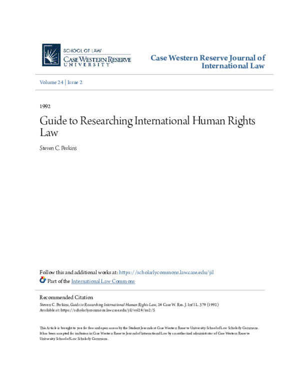 Pdf Researching International Human Rights Law