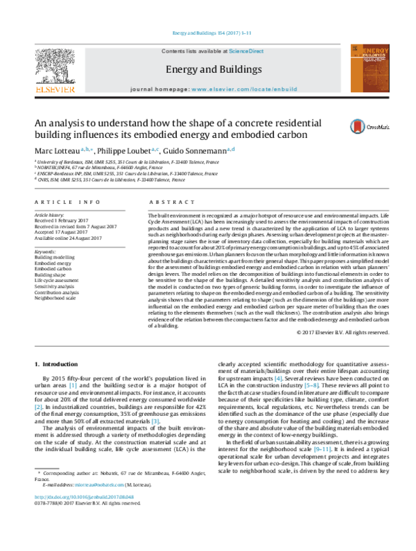 (PDF) An analysis to understand how the shape of a concrete residential ...