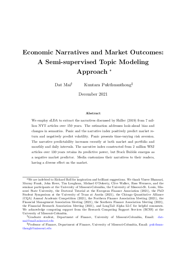 (PDF) Economic Narratives and Market Outcomes: A Semi-supervised Topic ...