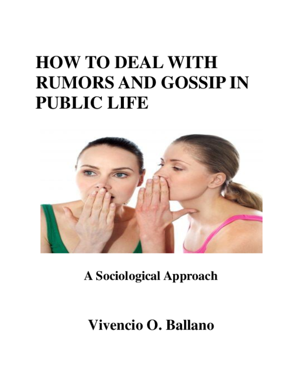 (PDF) HOW TO DEAL WITH RUMORS AND GOSSIP IN PUBLIC LIFE A Sociological ...