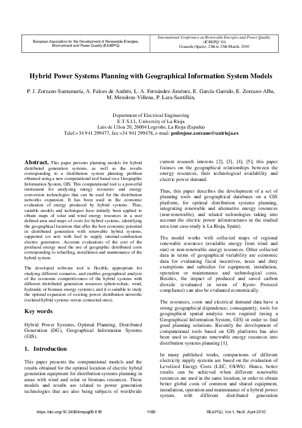 (PDF) Hybrid Power Systems Planning with Geographical Information ...