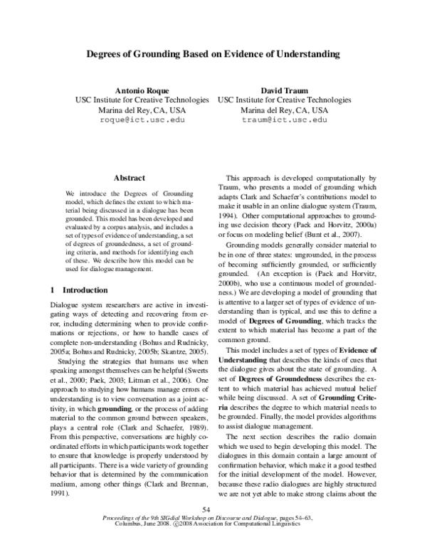 (PDF) Degrees of grounding based on evidence of understanding
