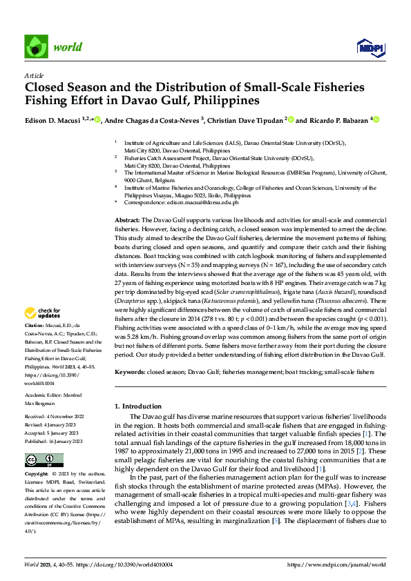(PDF) Closed Season and the Distribution of Small-Scale Fisheries ...