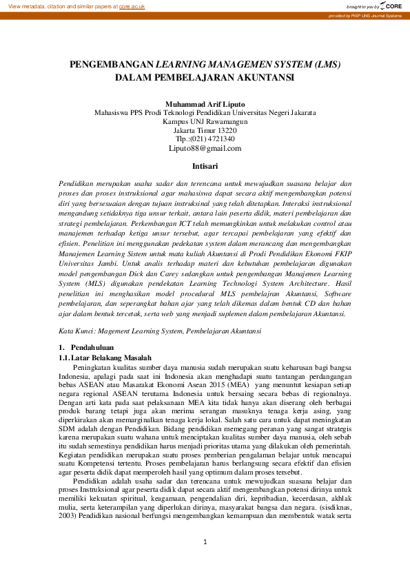 (PDF) Pengembangan Learning Managemen System (LMS) Dalam Pembelajaran Akuntansi