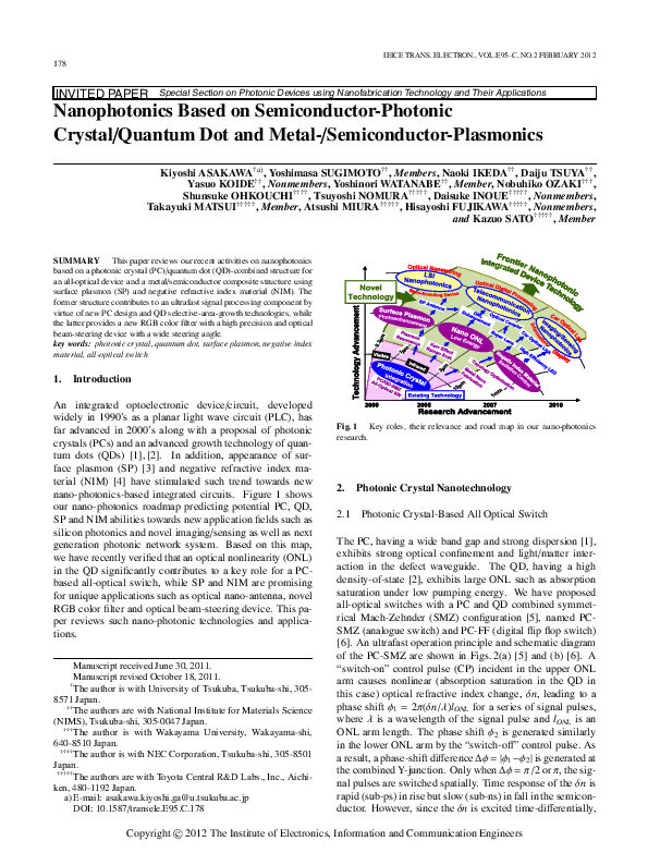 Pdf Nanophotonics Based On Semiconductor Photonic Crystal Quantum Dot And Metal Semiconductor