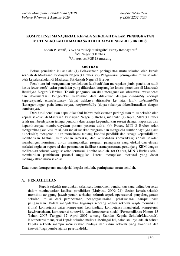 (PDF) Kompetensi Manajerial Kepala Sekolah Dalam Peningkatan Mutu Sekolah DI Madrasah Ibtidaiyah ...