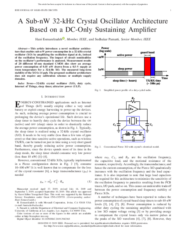 (PDF) A Sub-nW 32-kHz Crystal Oscillator Architecture Based on a DC ...