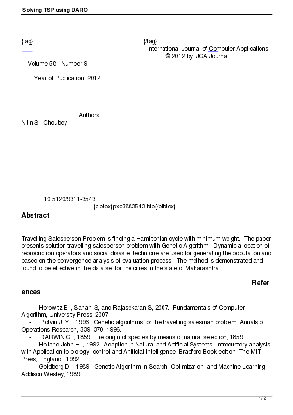 (PDF) Solving TSP using DARO