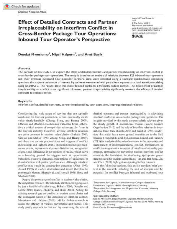 (PDF) Effect of Detailed Contracts and Partner Irreplaceability on ...