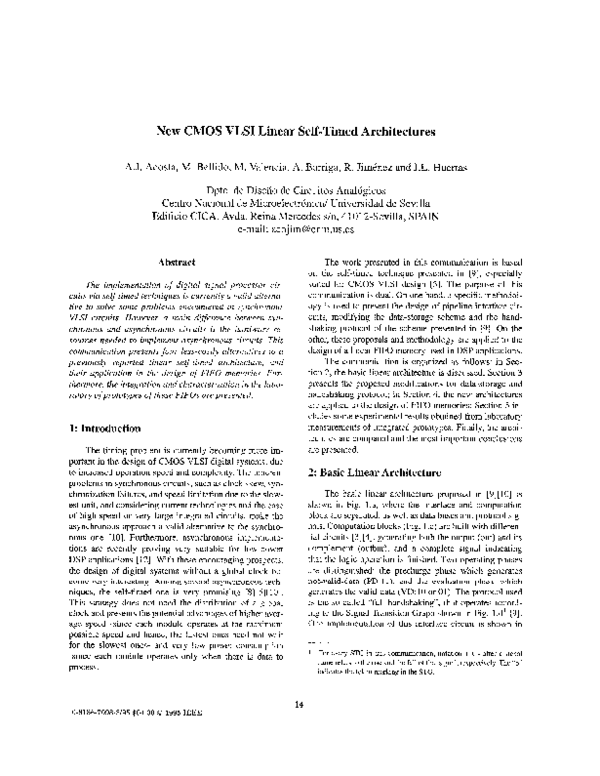(PDF) New CMOS VLSI linear self-timed architectures