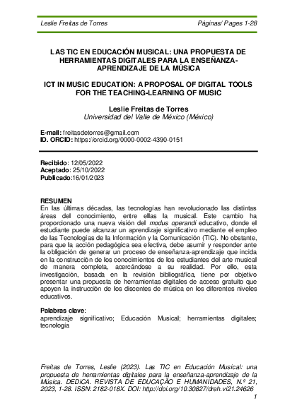 (PDF) LAS TIC EN EDUCACIÓN MUSICAL: UNA PROPUESTA DE HERRAMIENTAS ...