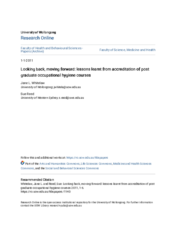 (PDF) Looking back, moving forward: lessons learnt from accreditation ...